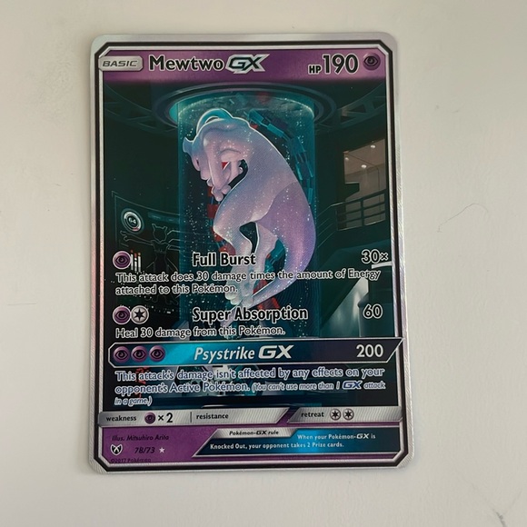 Pokemon | Toys | Rare Holographic Mewtwo Gx 7873 | Poshmark